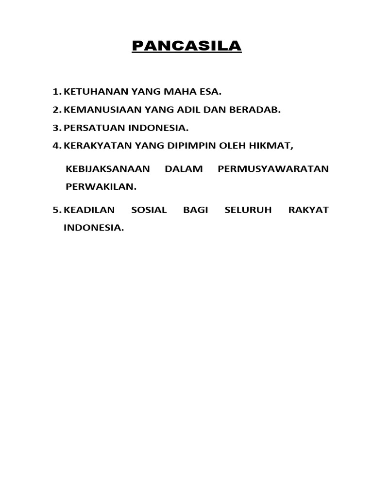 Teks Pancasila | PDF