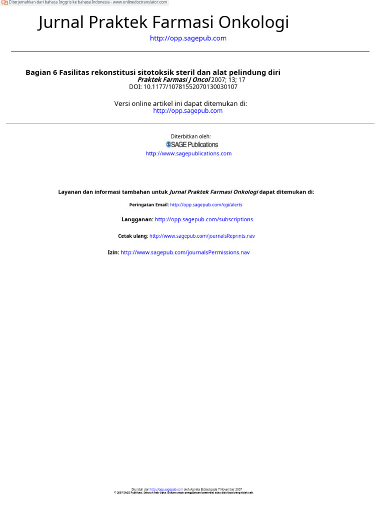 ISOPP Safe Handling of Cytotoxics (024-034) .En - Id | PDF