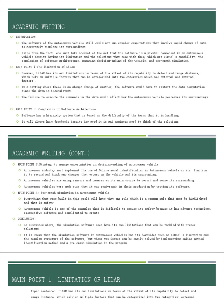 Academic Writing Presentation | PDF | Lidar | Simulation