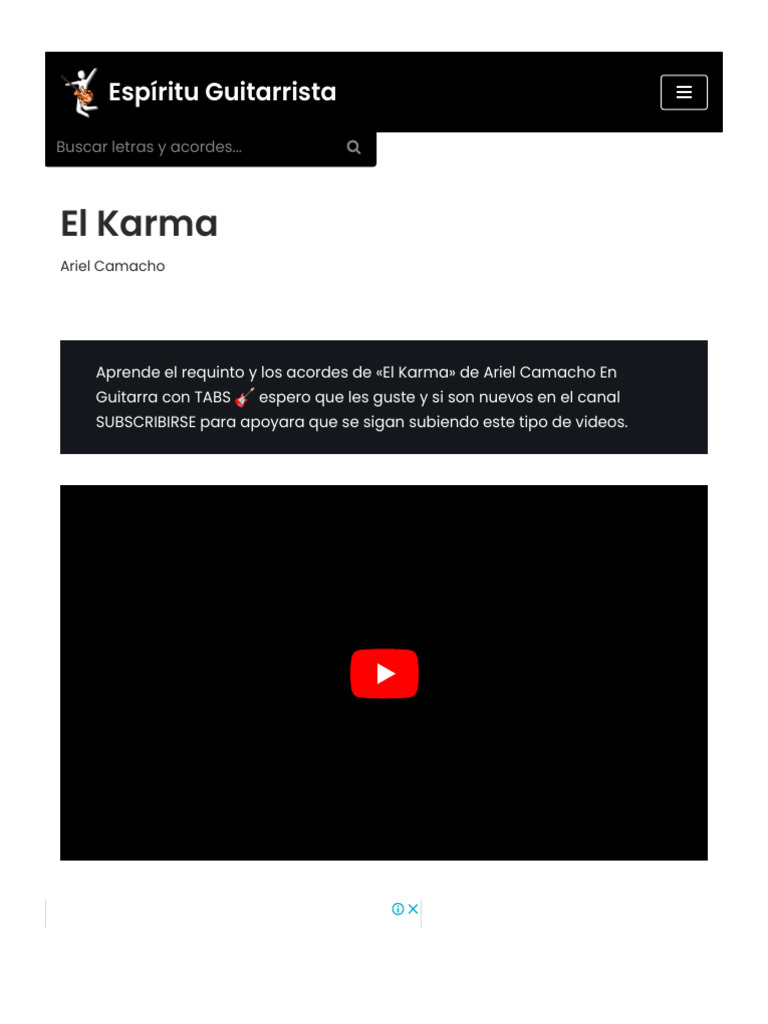 El Karma - Ariel Camacho Letra y Acordes en Guitarra | PDF