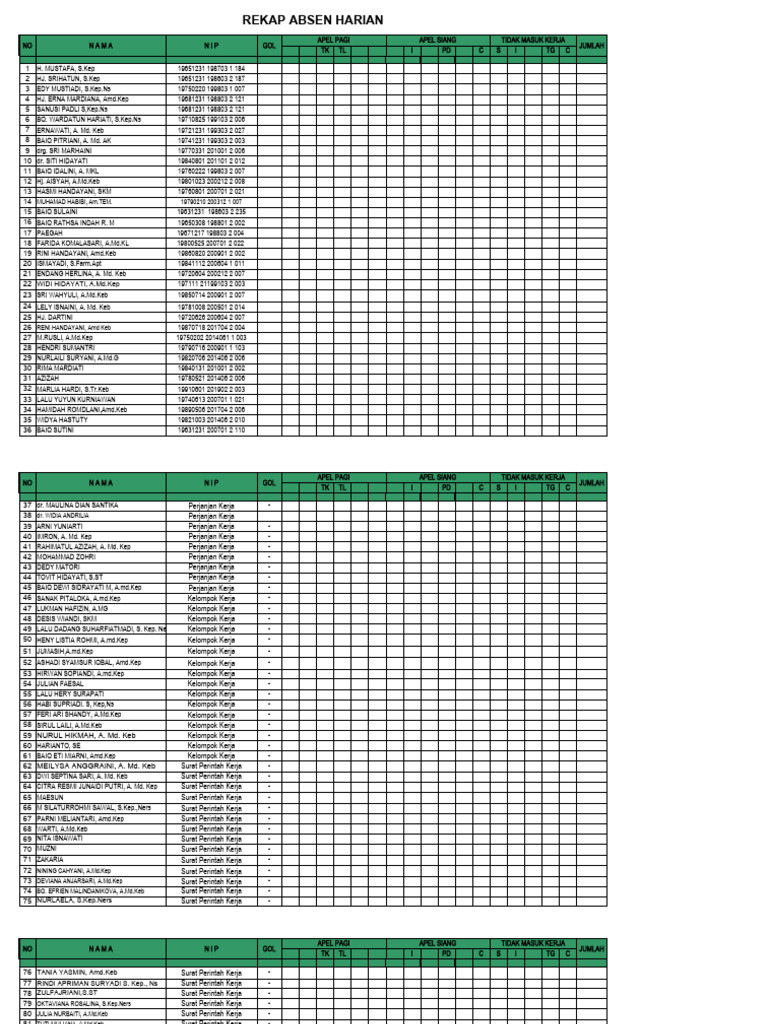 Absen PKM Masbagik 21 | PDF