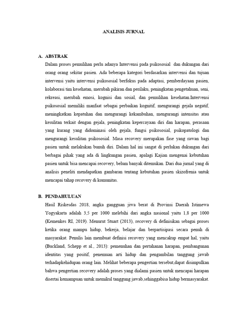Analisis Jurnal Keperawatan Jiwa | PDF