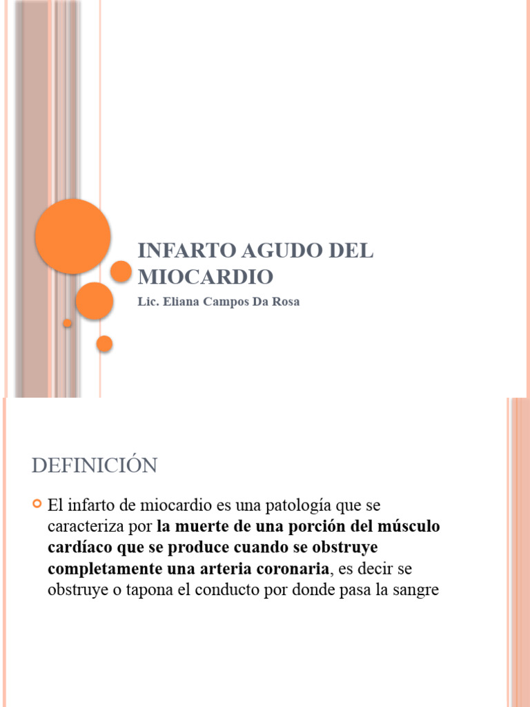 Infarto Agudo de Miocardio: Causas y Tratamiento | PDF | Infarto de ...