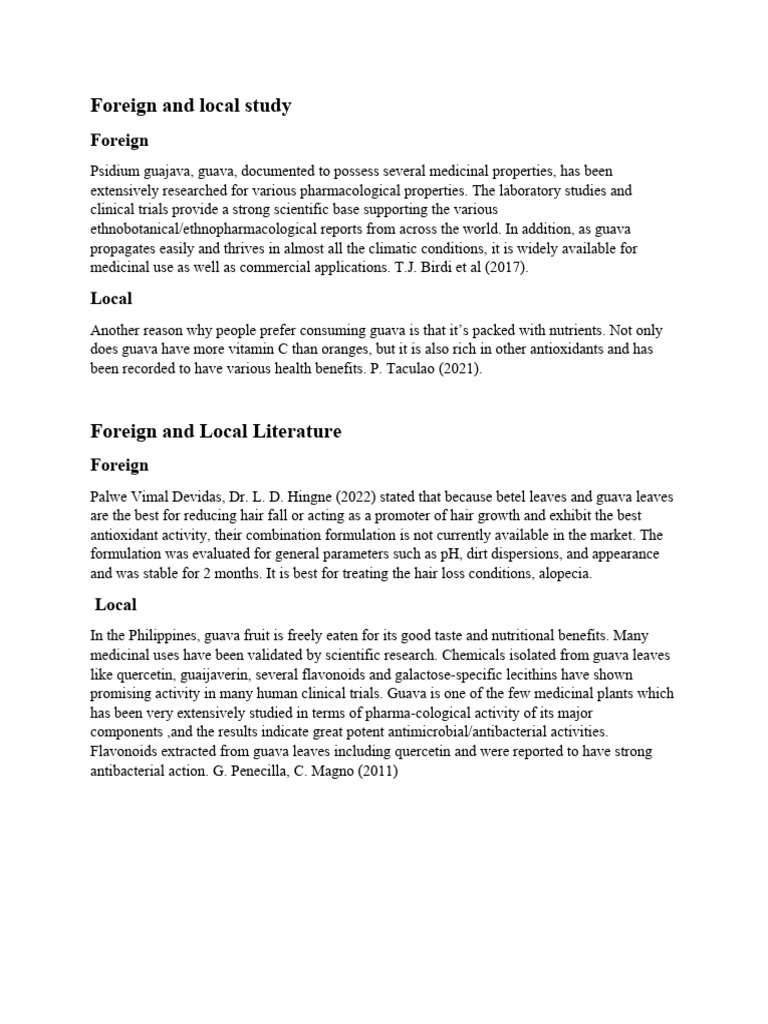 Foreign and local study | PDF