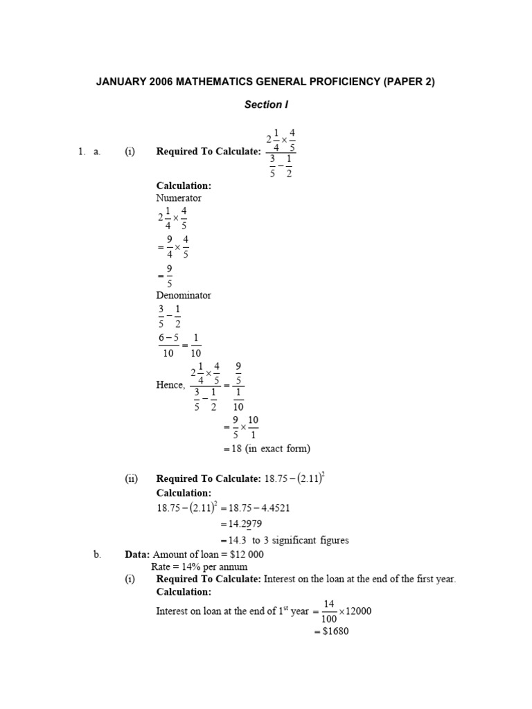Csec Maths January 2006 | PDF | Area | Triangle