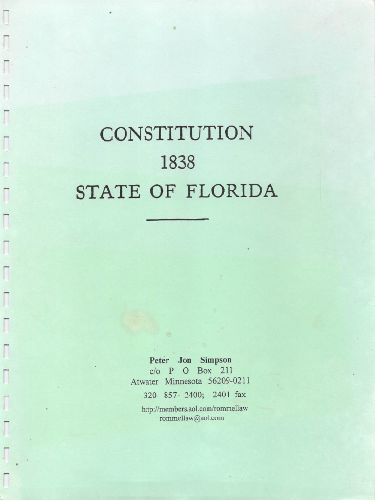 1838 Florida Constitution | PDF | Stocks | Banks