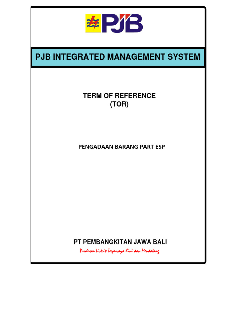 TOR PENGADAAN BARANG PART ESP | PDF