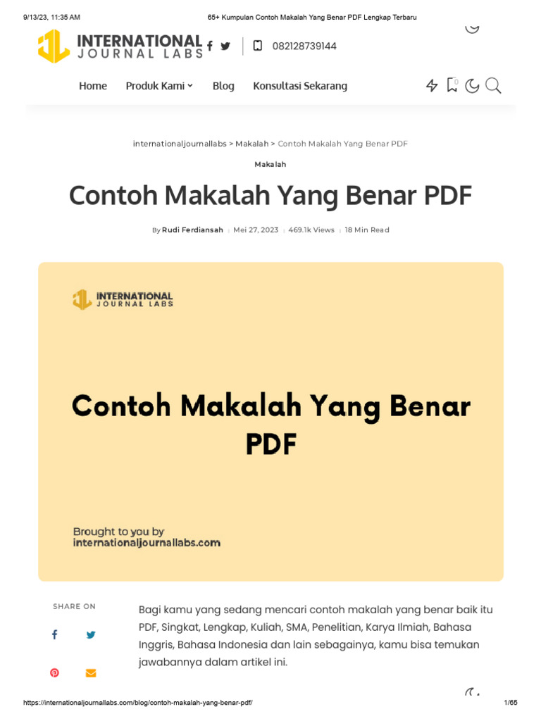 Contoh Makalah yang Benar dan Lengkap | PDF | Karier & Perkembangan ...