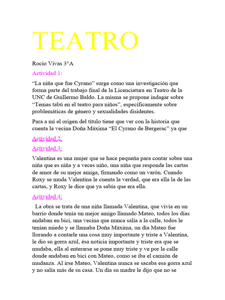 TEATRO | PDF | Poesía | Ficción general