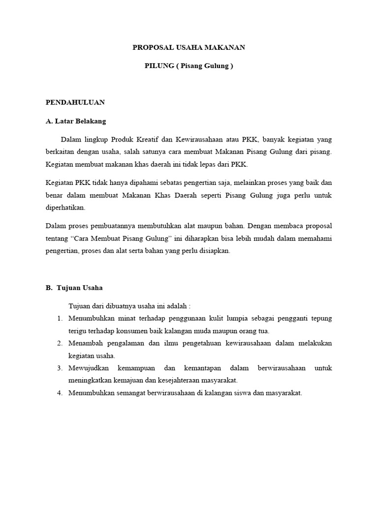 PROPOSAL USAHA-WPS Office | PDF