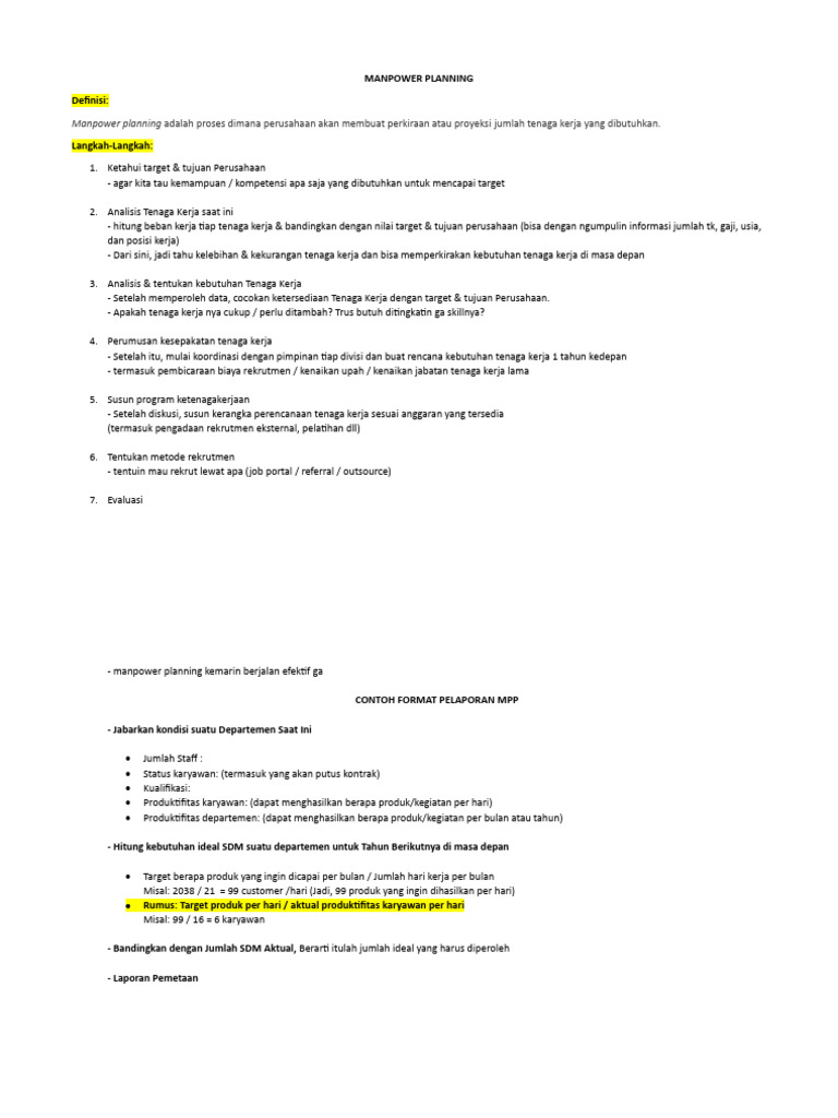 Manpower Planning Pdf