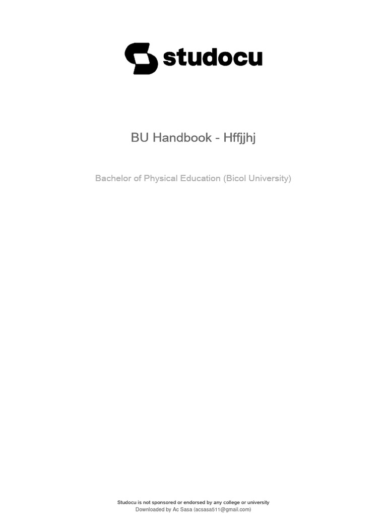 Bu Handbook | PDF | University And College Admission | Academic Degree