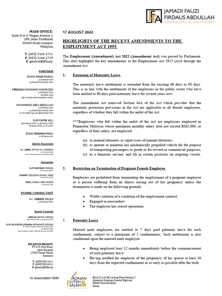 Amendmend of Employment Act | PDF | Employment | Fine (Penalty)