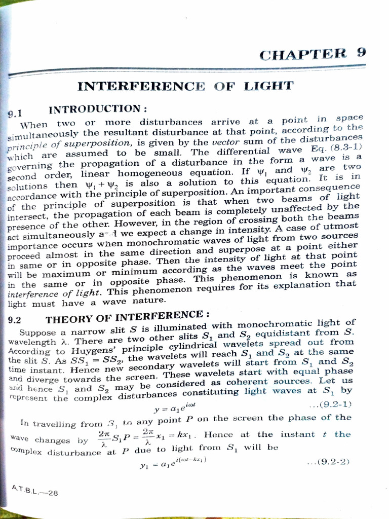 Interference B Ghosh | PDF | Coherence (Physics) | Diffraction
