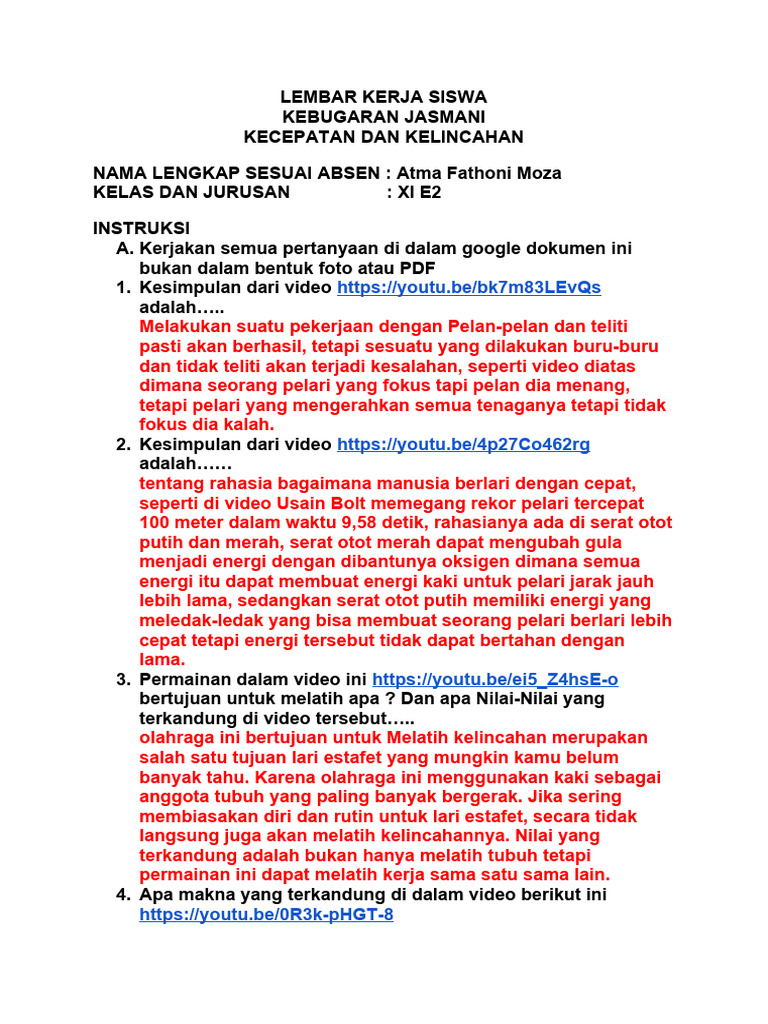 Kesimpulan Latihan Kecepatan dan Kelincahan | PDF | Karier & Perkembangan | Olahraga & Rekreasi