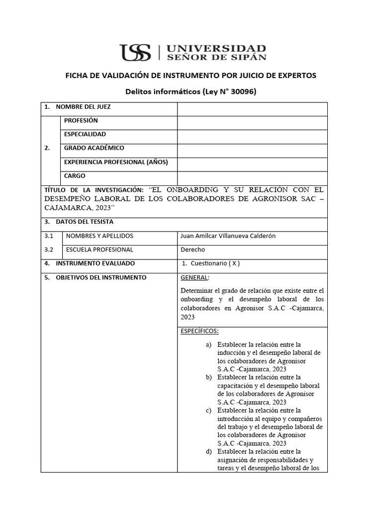 Ficha de Validación Por Juicio de Expertos - Marita. | PDF Ficha de Validación Por Juicio de Expertos - Marita. | PDF