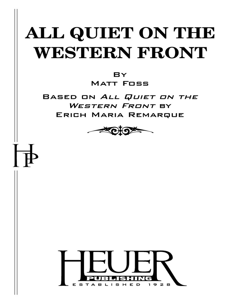 All Quiet On The Western Front - Script | PDF