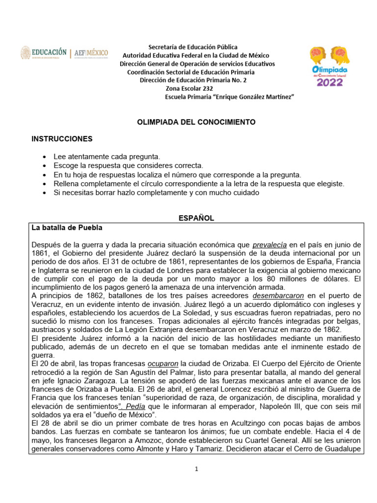 Olimpiada 2022 | PDF