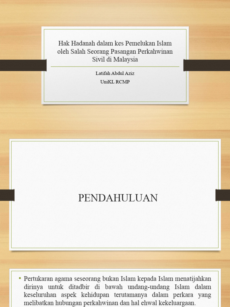 Presentation Slide - Hak Hadanah | PDF