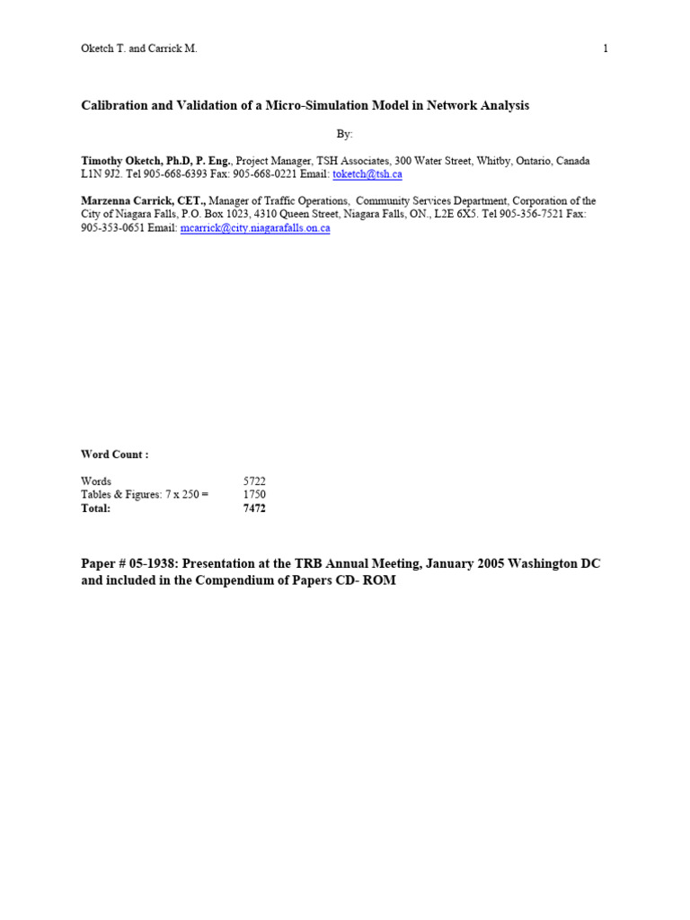 Calibration And Validation Of A Micro Simulation Model In Network Analysis Pdf Conceptual