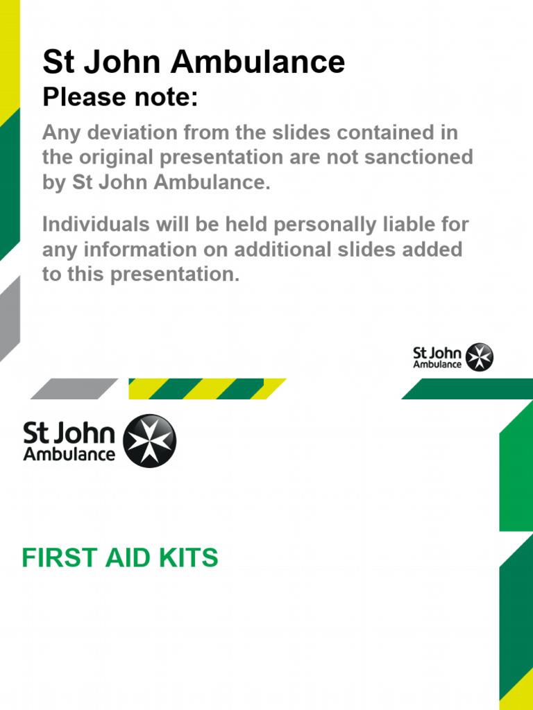 First Aid Kits Presentation Lesson Plan Resource | PDF