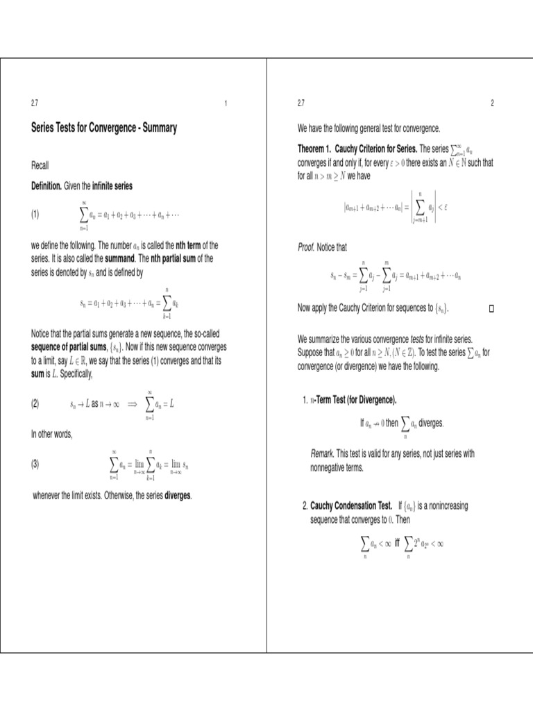 ConvTests 2up | PDF | Mathematical Analysis | Functions And Mappings