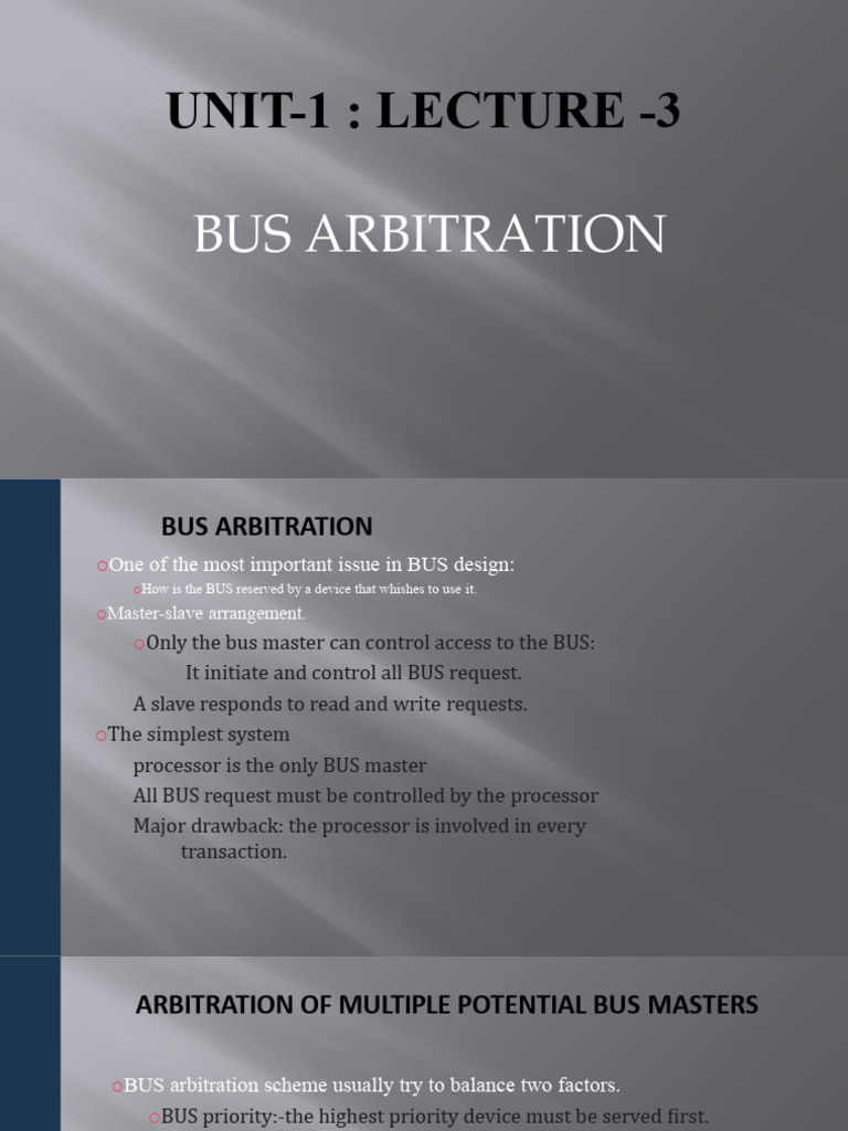 Bus Arbitration | PDF | Network Topology | Computer Science