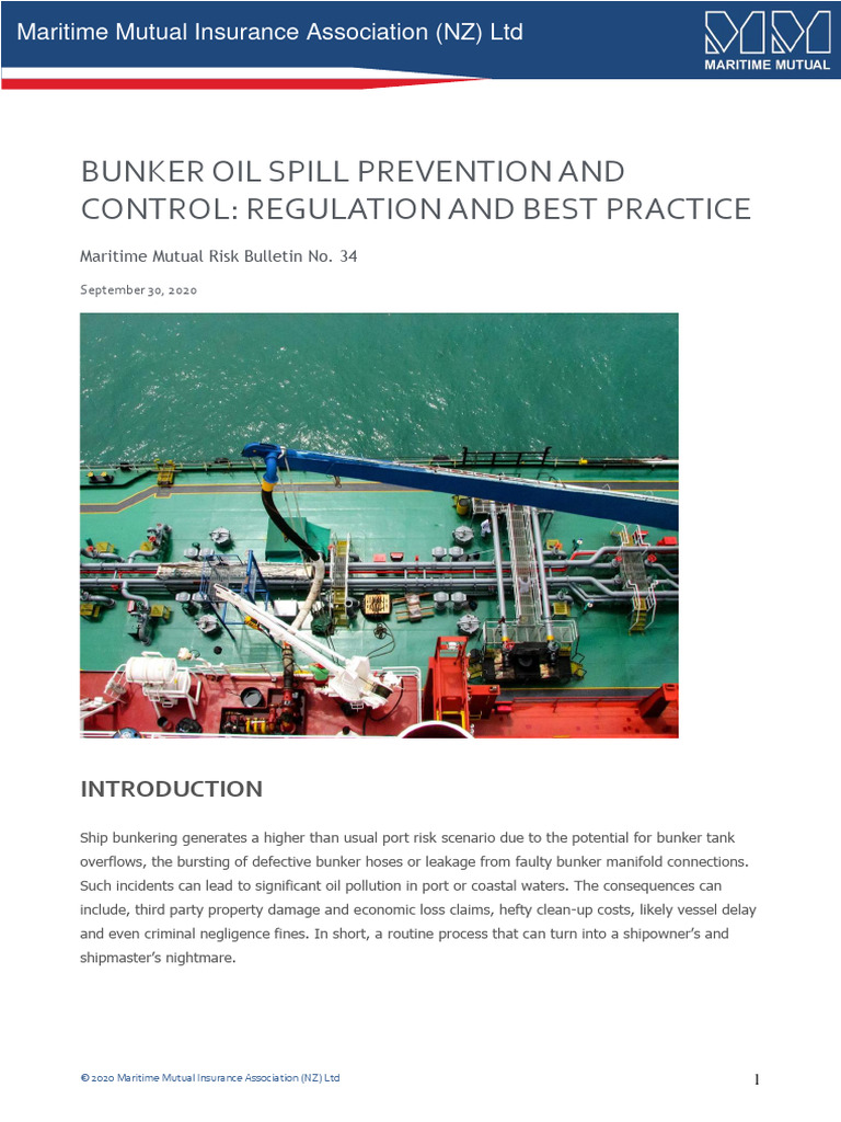 Bunker Oil Spill Prevention and Control, Regulation and Best Practice ...