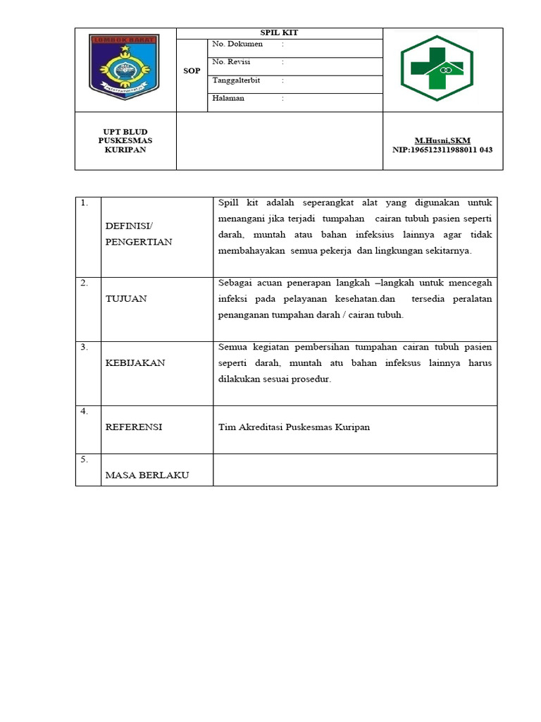 Sop Spill Kit | PDF