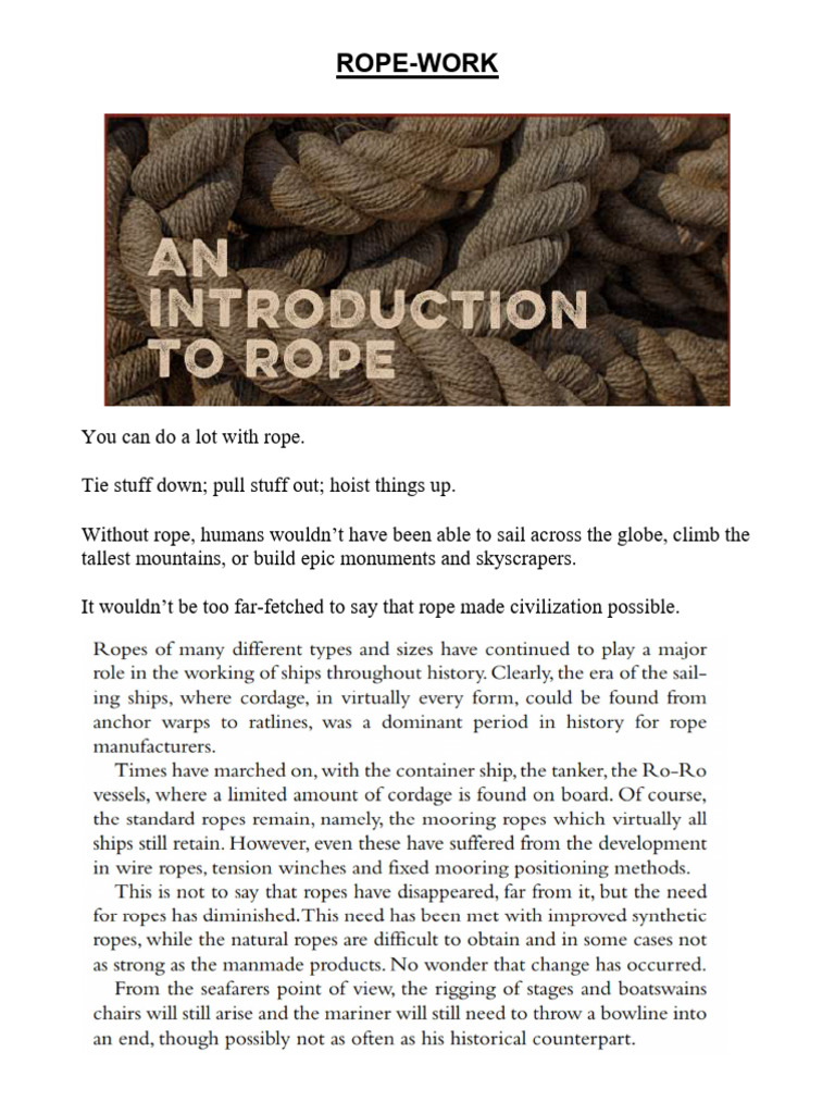 Introduction To Ropework | PDF | Rope | Braid