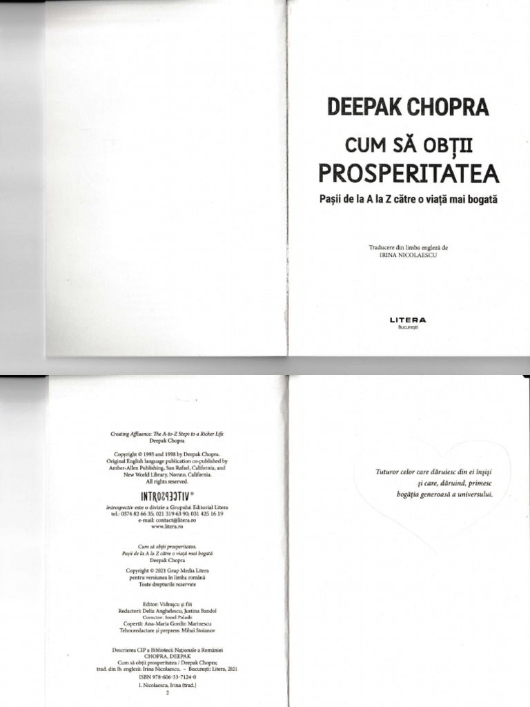 Cum sa obtii prosperitatea Deepak Chopra | PDF