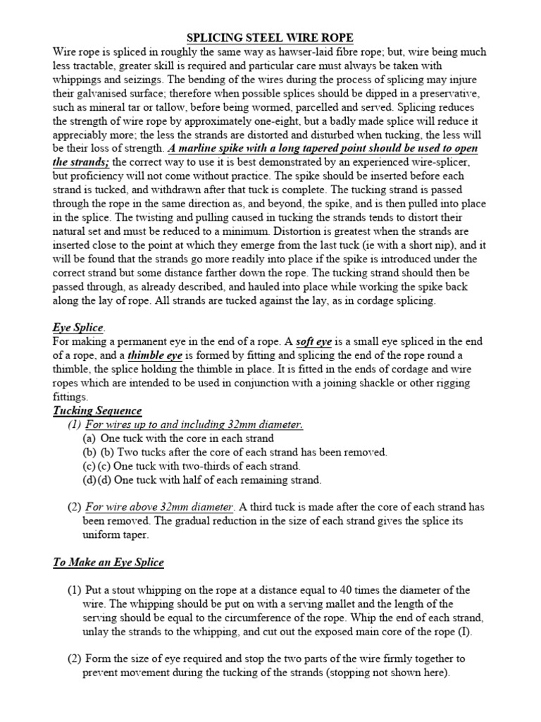 SWR Splicing | PDF | Rope | Manufactured Goods