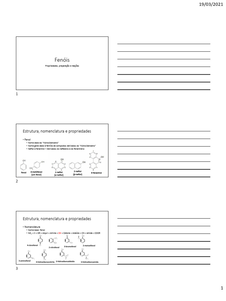 Química dos Fenóis: Estrutura e Reações | PDF | Materiais | Benzeno
