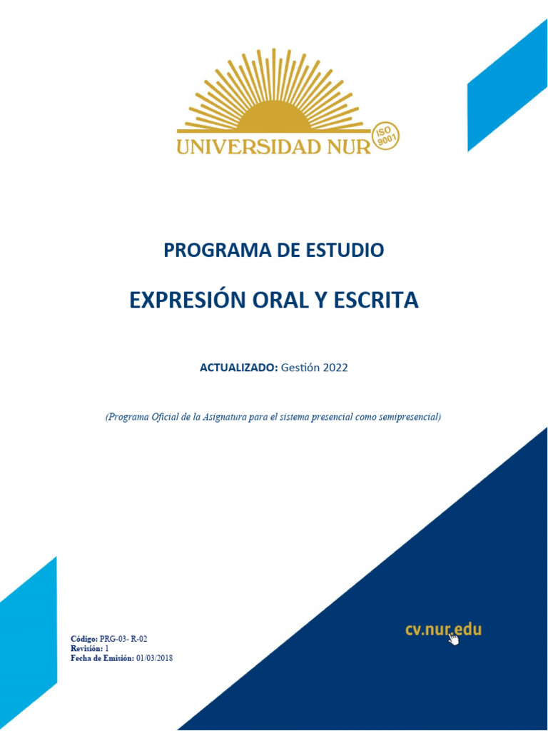 PROGRAMA EXPRESIÓN ORAL Y ESCRITA 2022 | PDF | Evaluación | Comunicación