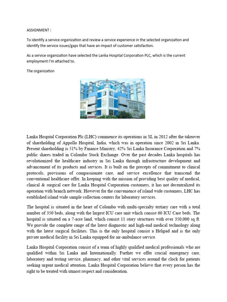 Assignment Final | PDF | Patient | Hospital