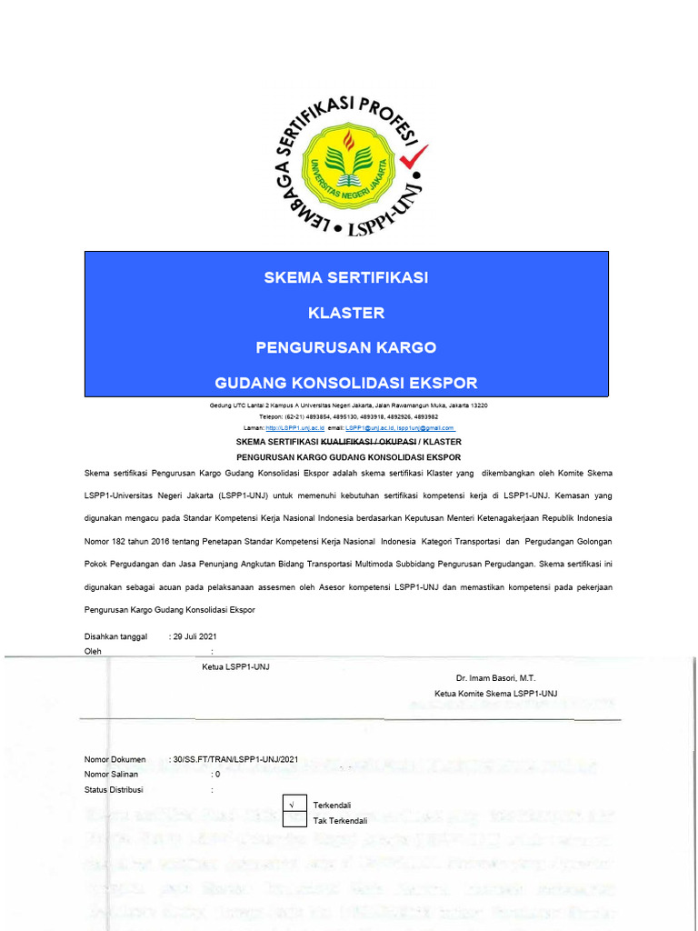 30 SKEMA Sertifikasi Pengurusan Kargo Gudang Konsolidasi Ekspor-Validasi SHR | PDF
