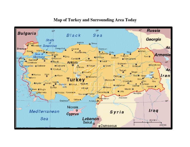 Map of Turkey and Surrounding Area Today | PDF