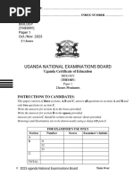 Uneb Uace Biology P2 Guide 2023 | PDF | Photosynthesis | Breathing