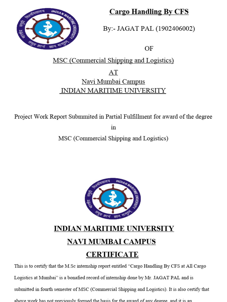 Project Report On Cfs (SEM 4) | PDF | Containerization | Cargo