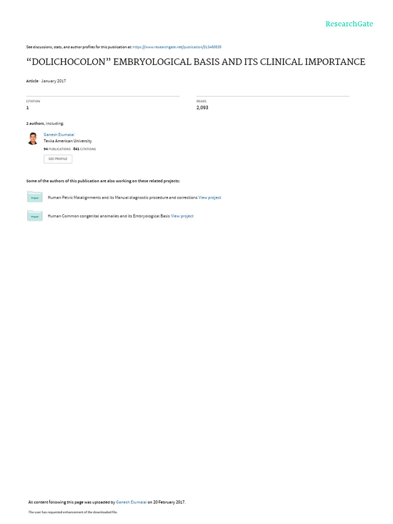 DOLICHOCOLON | PDF | Medical Specialties | Anatomy