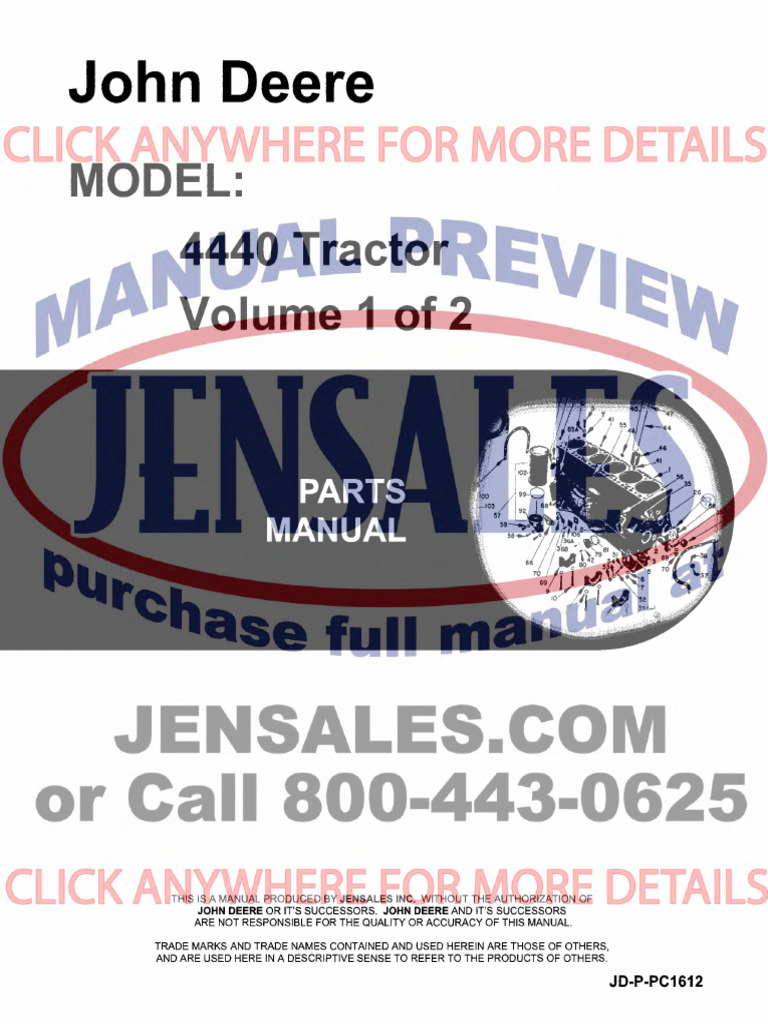 John Deere 4440 Tractor Parts Manual | PDF | Clutch | Brake