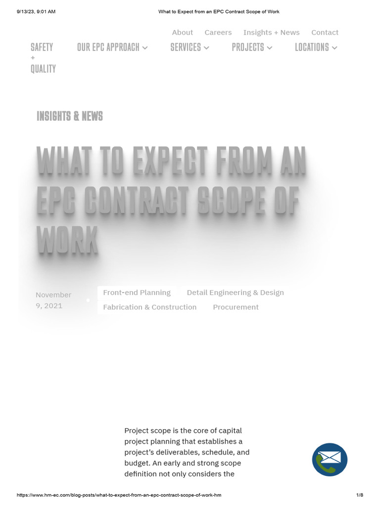 What To Expect From An EPC Contract Scope of Work | PDF | Procurement ...