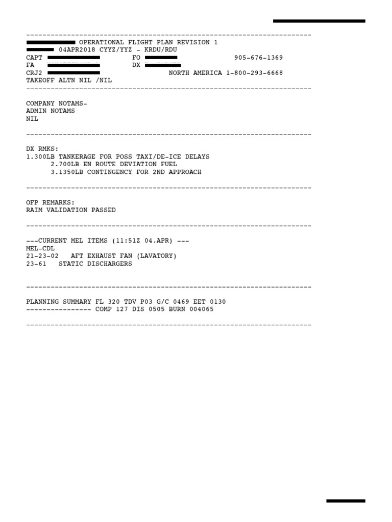 operational-flight-plan-sample | PDF | Transport Infrastructure | Vehicles