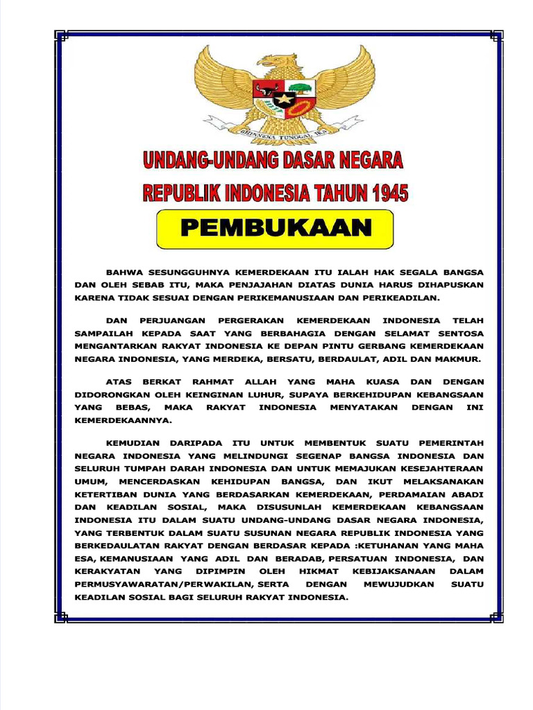 PDF Teks Undang Undang Dasar 1945 - Compress | PDF