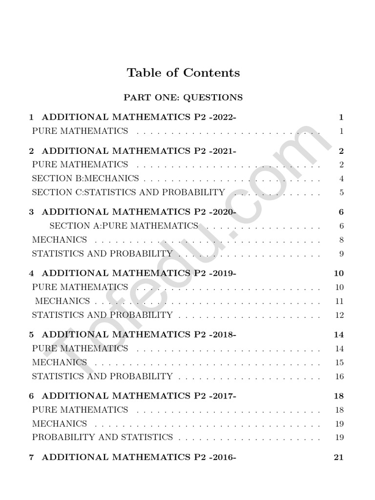 Additional Mathematics P2 Exam Papers | PDF | Mathematical Concepts ...