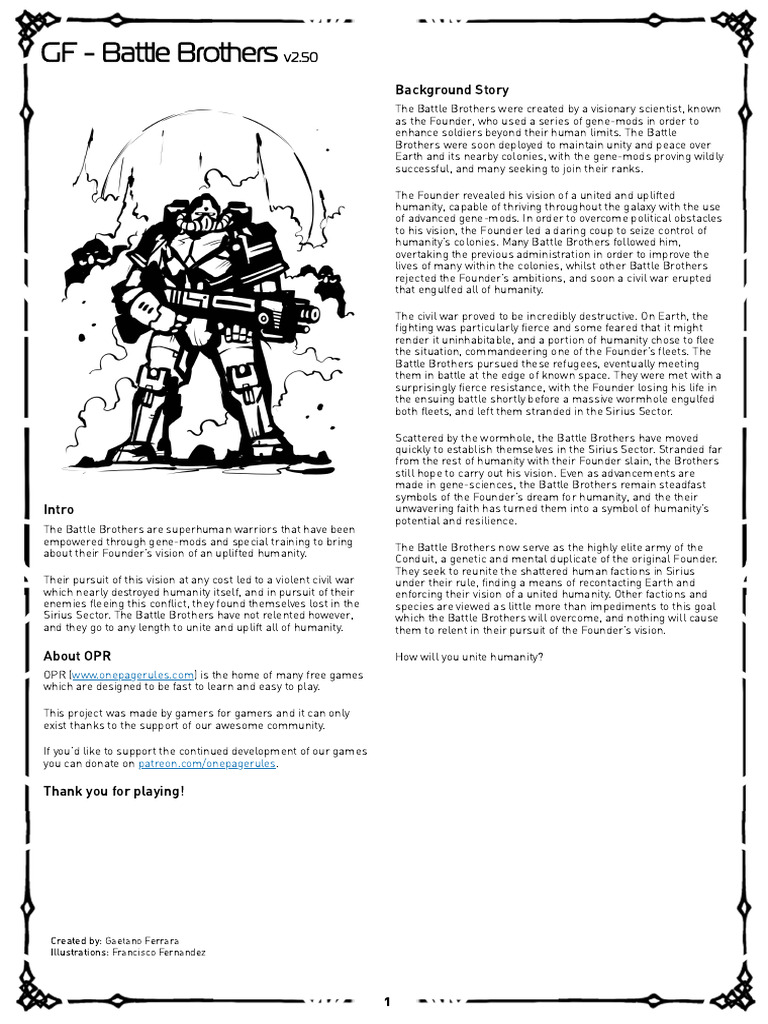 Battle Brothers: Uplifting Humanity | PDF | Machine Gun | Military ...