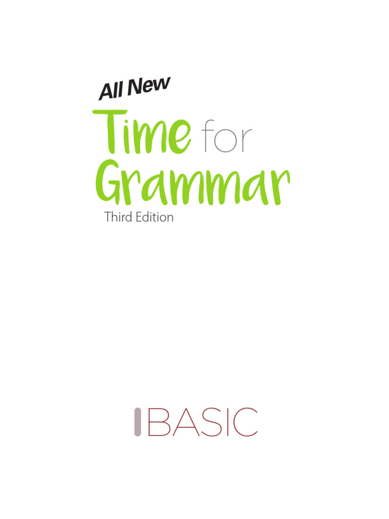 Time for Grammar: Basic Edition | PDF | Verb | Grammatical Tense