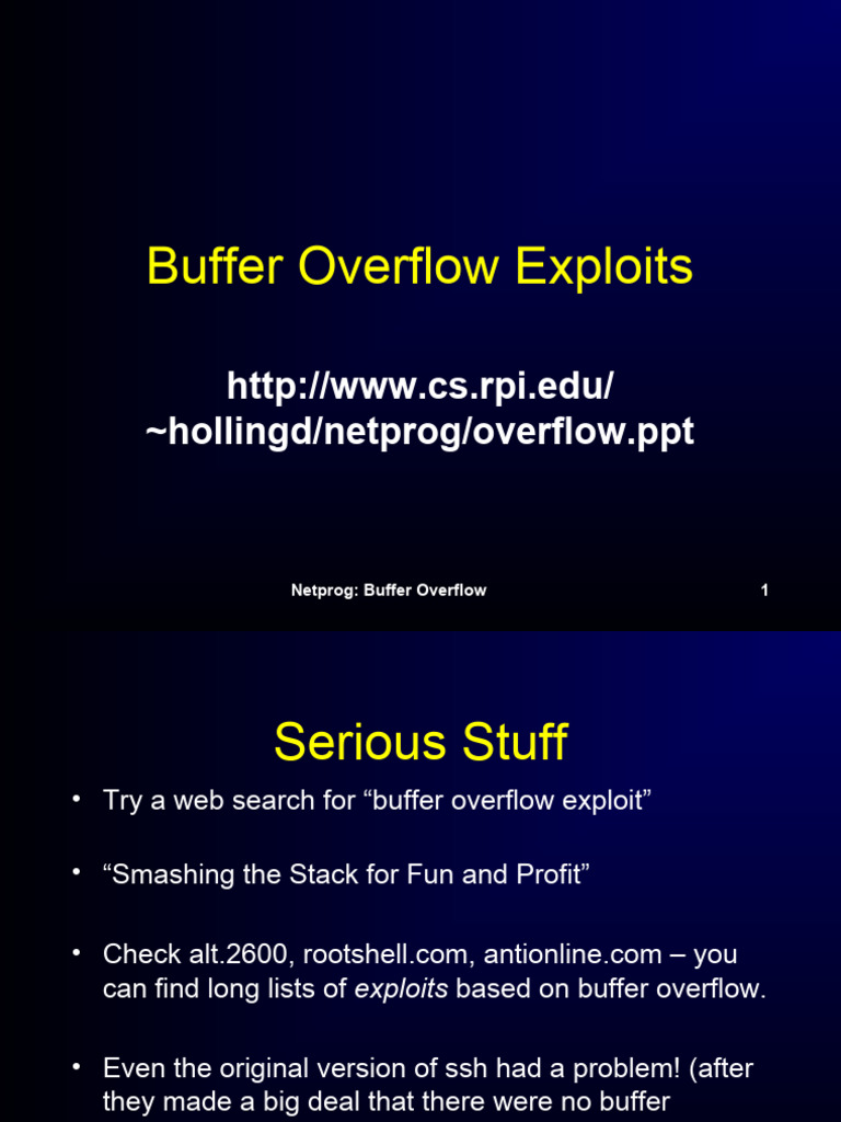 6.1 Overflow1 | PDF | Computer Engineering | Computer Programming