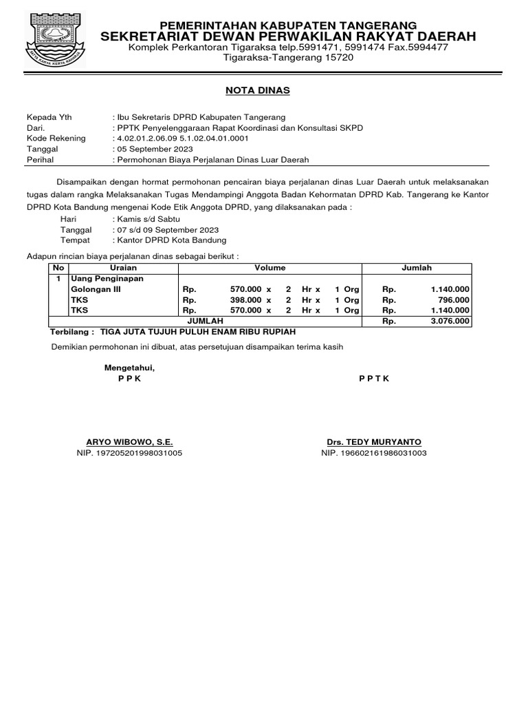 Nota Dinas | PDF
