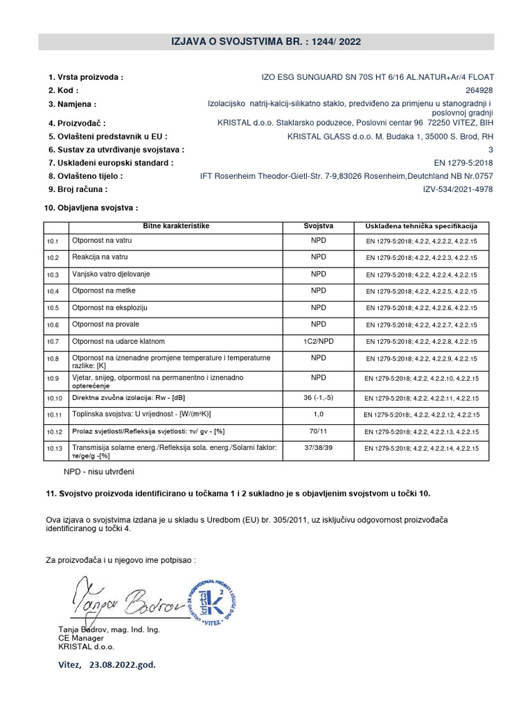 Izjava OSvojstvima | PDF